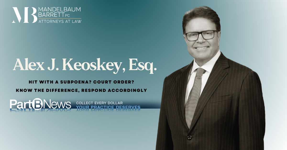 Alex Keoskey, Esq. Provided Insights to Part B News Article Titled "Hit ...