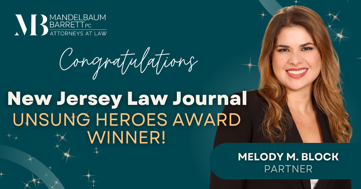 Melody M. Block Recognized by the New Jersey Law Journal with the 2025 ...